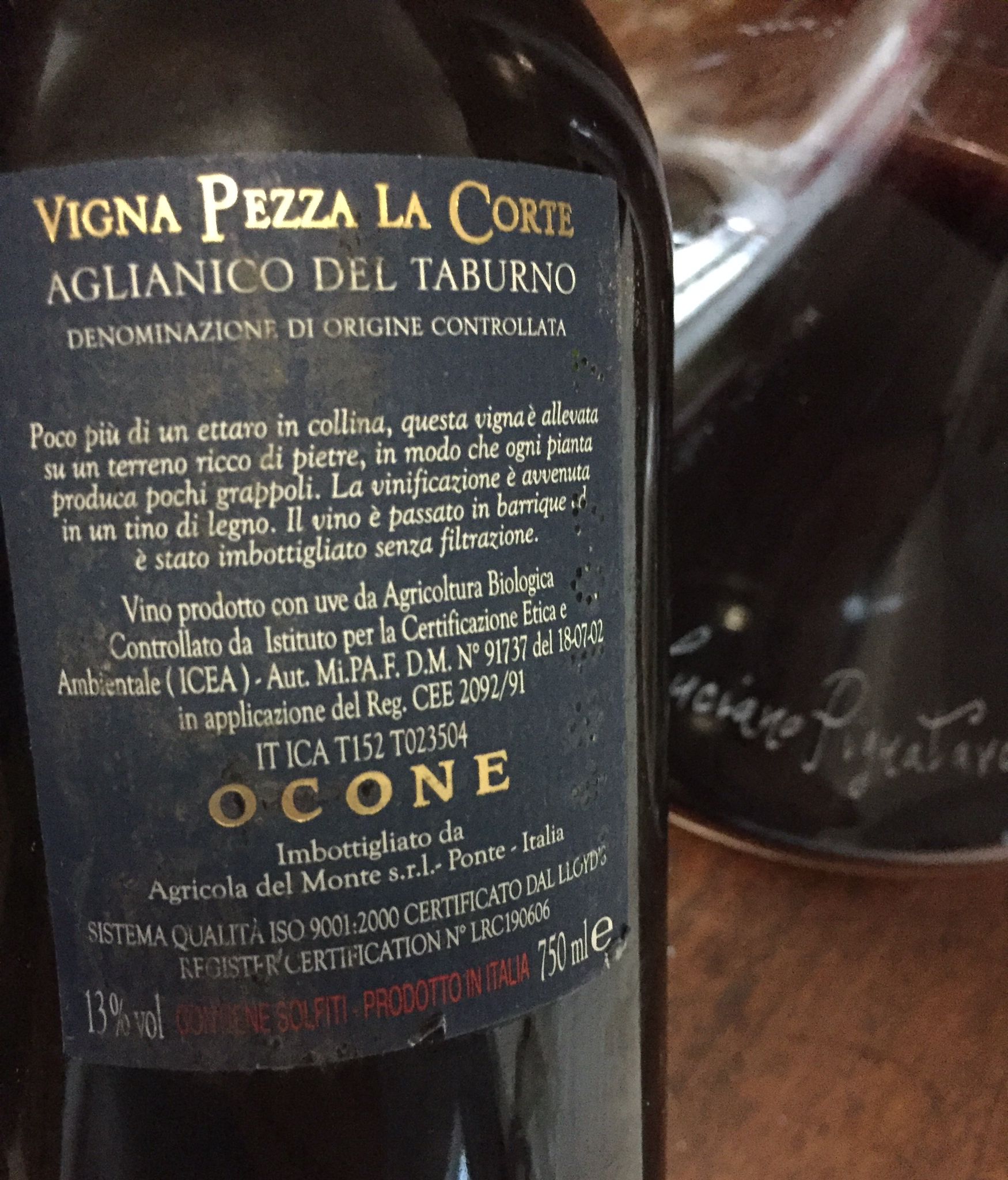 Vigna Pezza la Corte 2003 Aglianico del Taburno doc - Luciano Pignataro ...